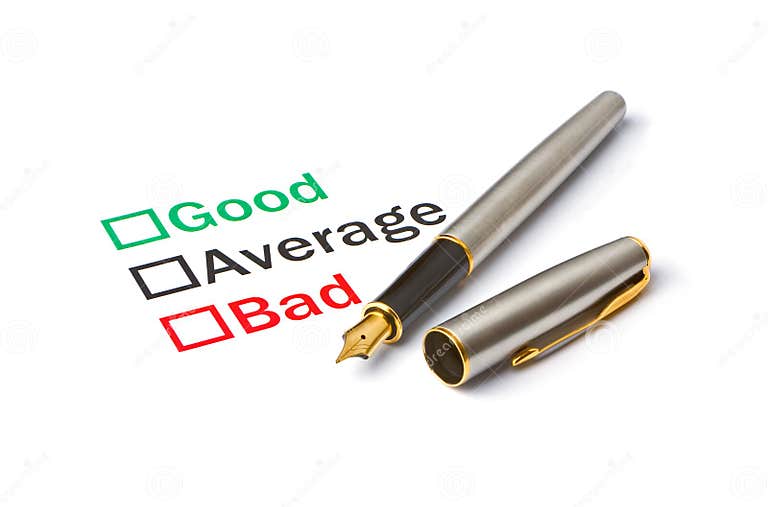 Good, Bad or Average stock photo. Image of agreement, silver - 5231210