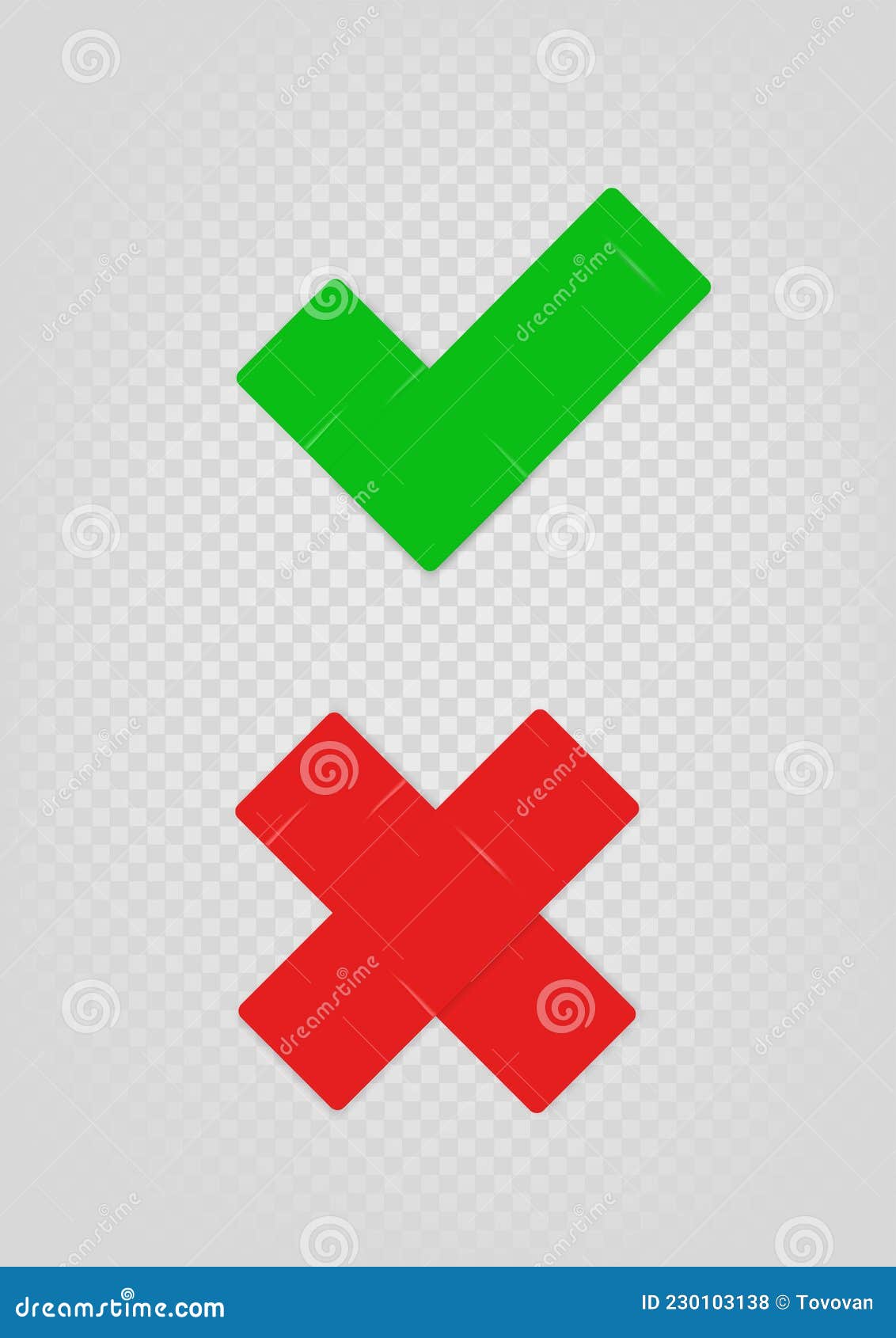 Good and Bad Check Marks Vector Set Stock Vector - Illustration of ...