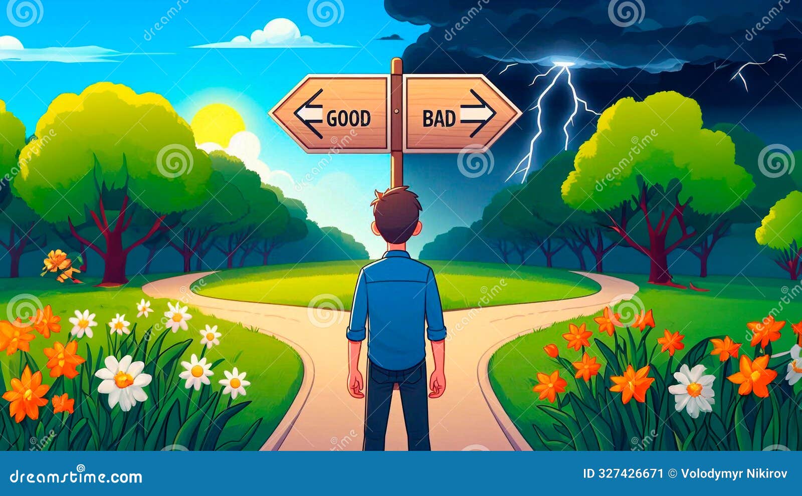 Good or Bad Choice Concept. Generated AI Stock Illustration ...