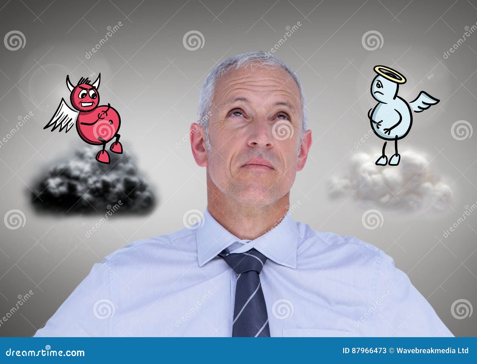 Good or Bad Conscience Graphic Image Stock Illustration - Illustration ...