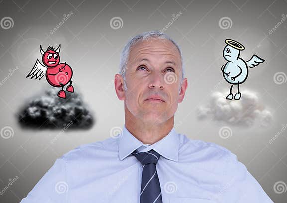 Good or Bad Conscience Graphic Image Stock Illustration - Illustration ...