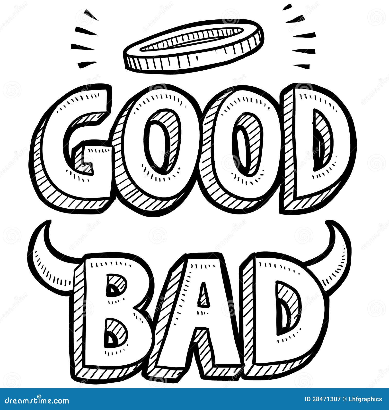 Good Vs Bad Clipart Black