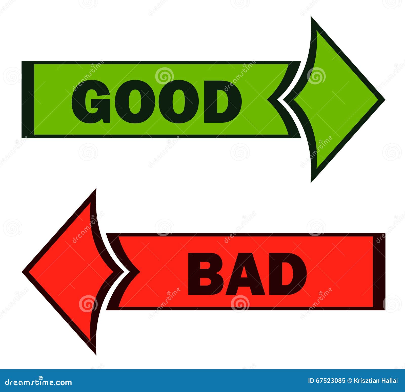 Good and Bad Green and Red Direction Arrows. Stock Vector ...