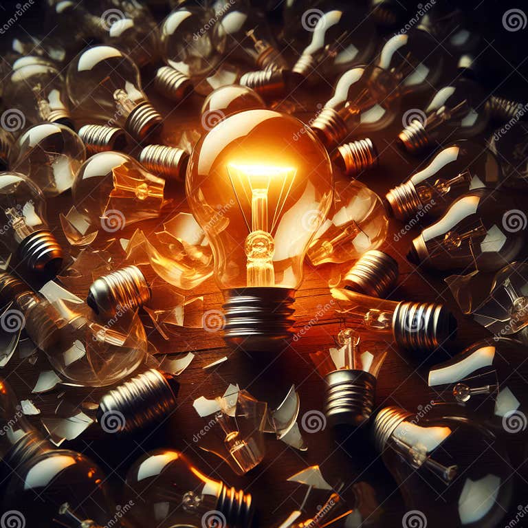 Good and bad ideas concept stock illustration. Illustration of bulbs ...