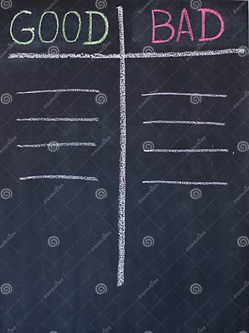 Good and bad list stock illustration. Illustration of opposition - 24070629