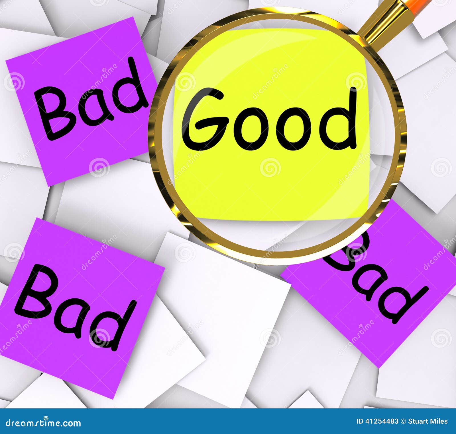 Good Bad Post-it Papers Show Excellent or Dreadful Stock Illustration ...