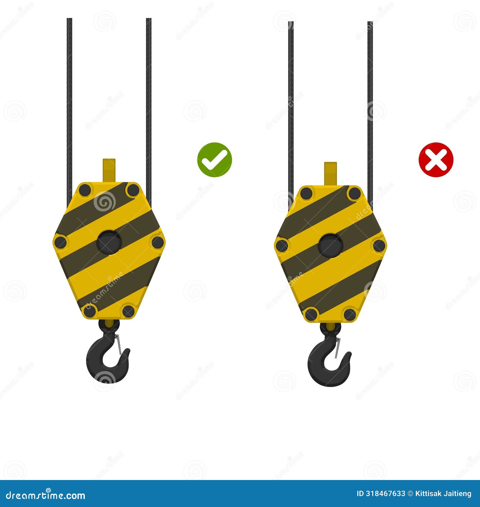 Good and Bad Practice Image of Safety Latch Stock Illustration ...