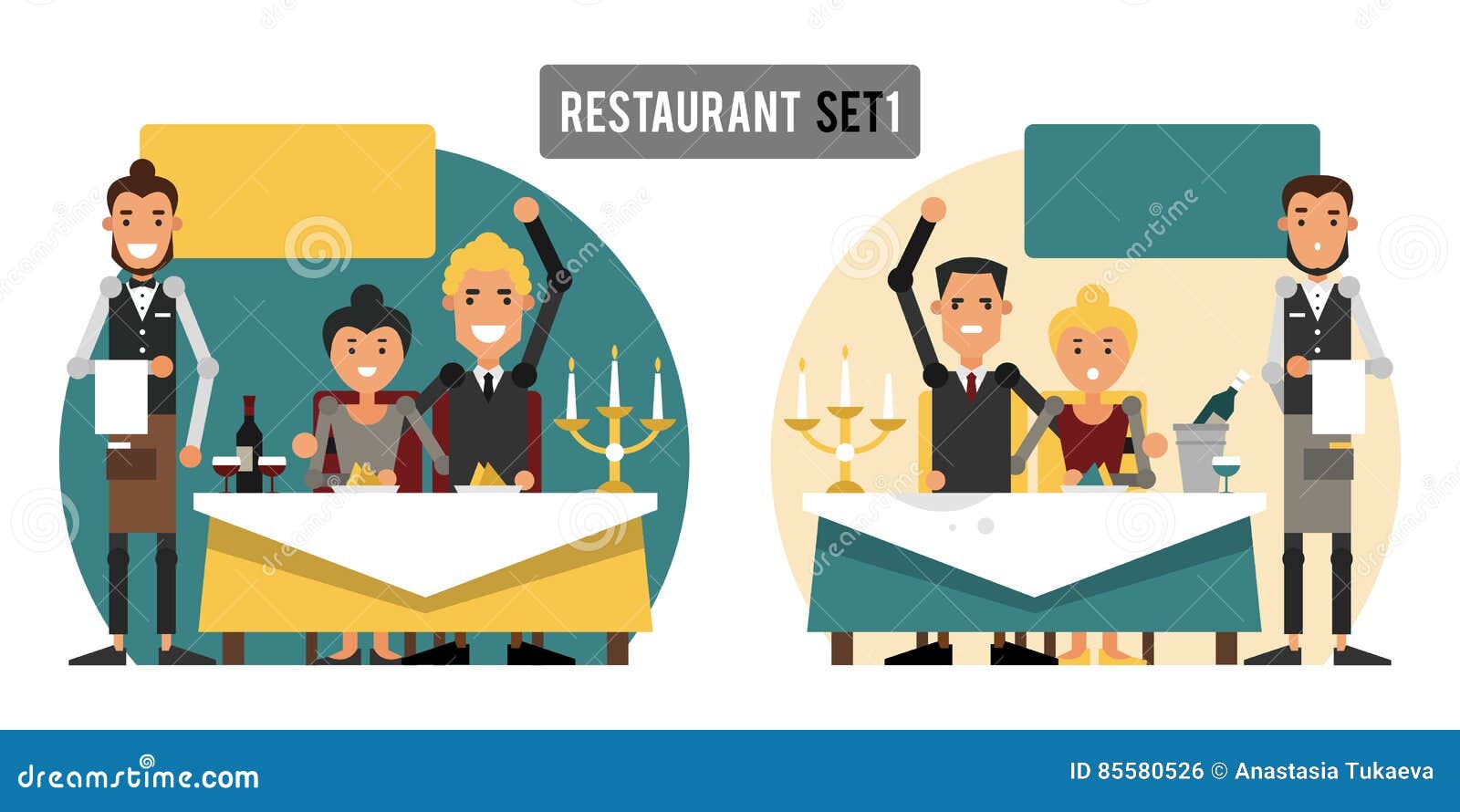 Good and Bad Services in the Restaurant. Stock Vector - Illustration of ...