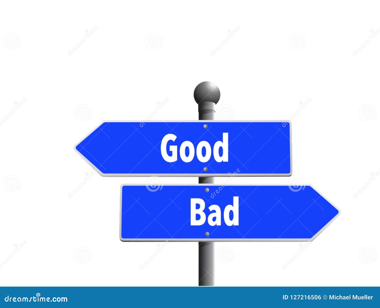 Good and bad sign stock illustration. Illustration of sign - 127216506