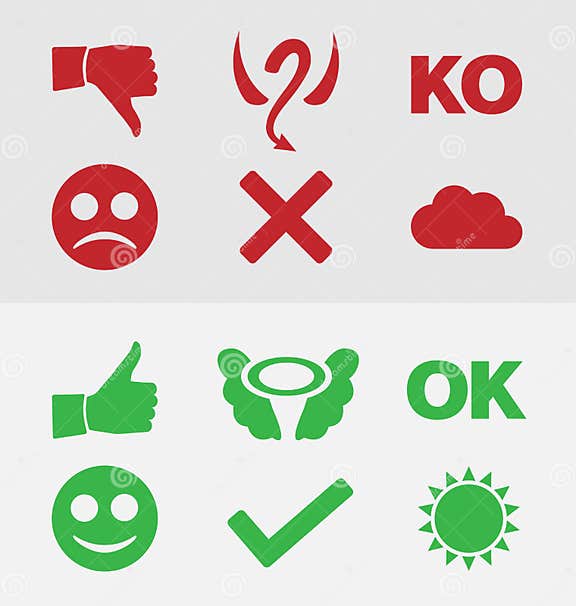 Good and bad symbols stock vector. Illustration of mood - 29781062