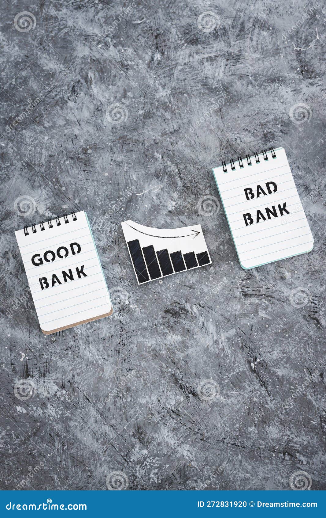 Good Bank Vs Bad Bank Insolvency and Closing Down, Notepad with Text ...