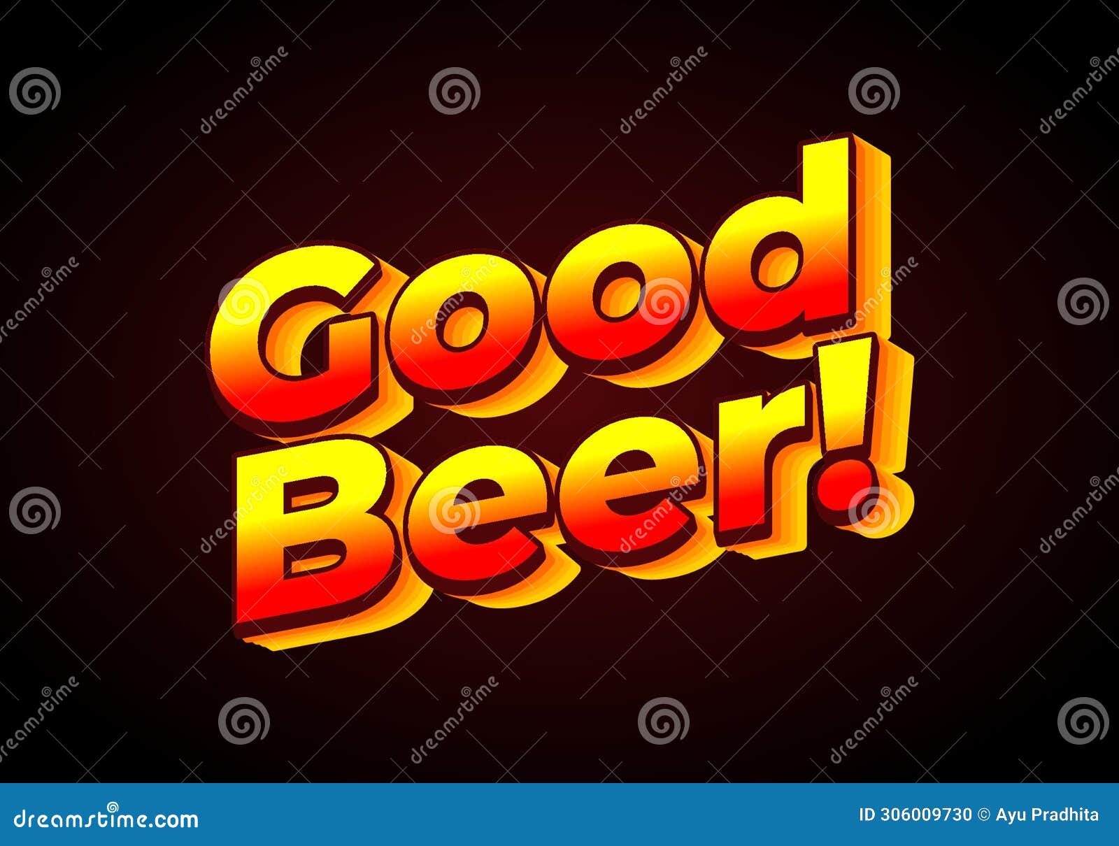 Good Beer. Text Effect in 3D Look. Gradient Yellow Red Color. Dark Red ...