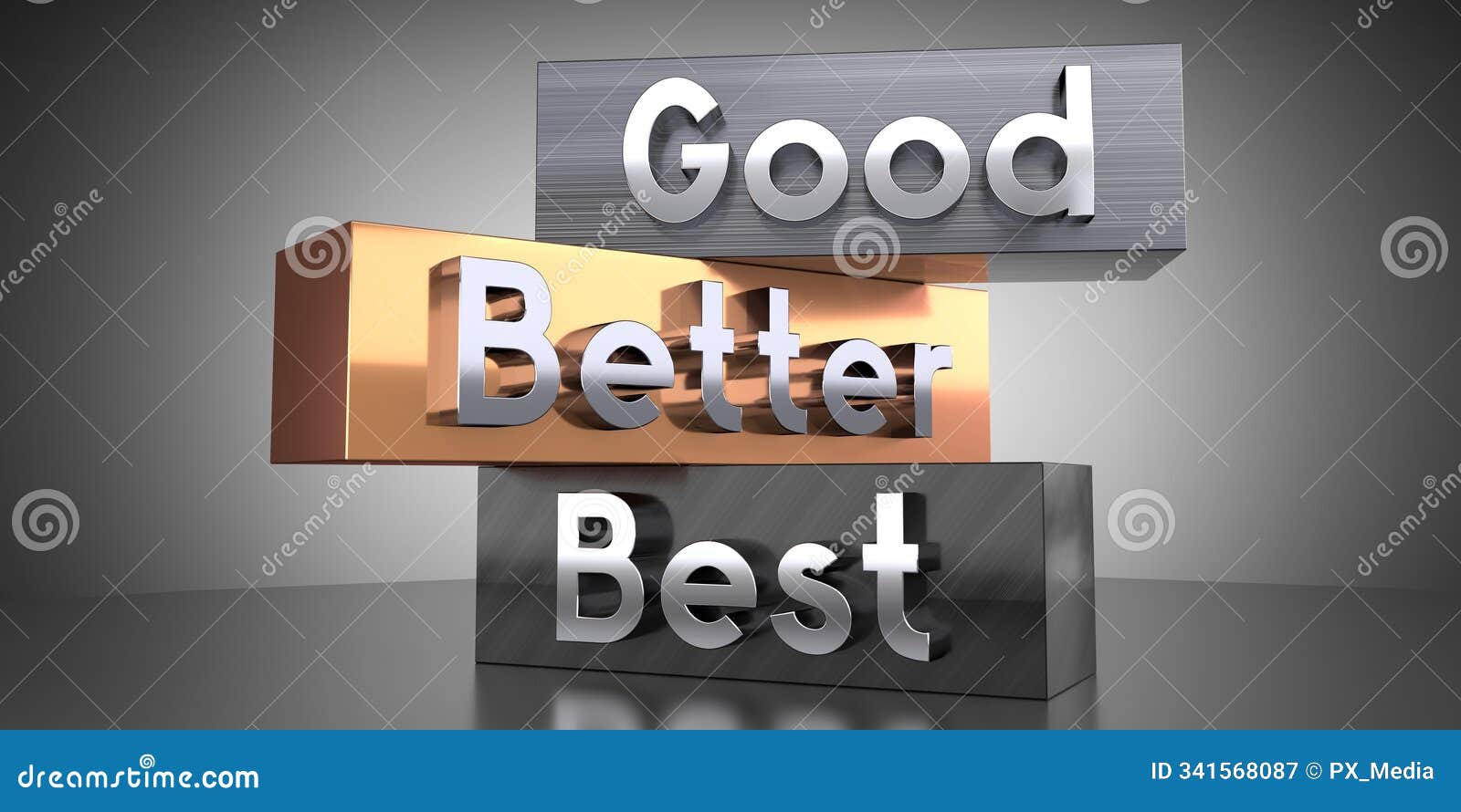 Good, Better, Best - Words on Metal Blocks Stock Illustration ...