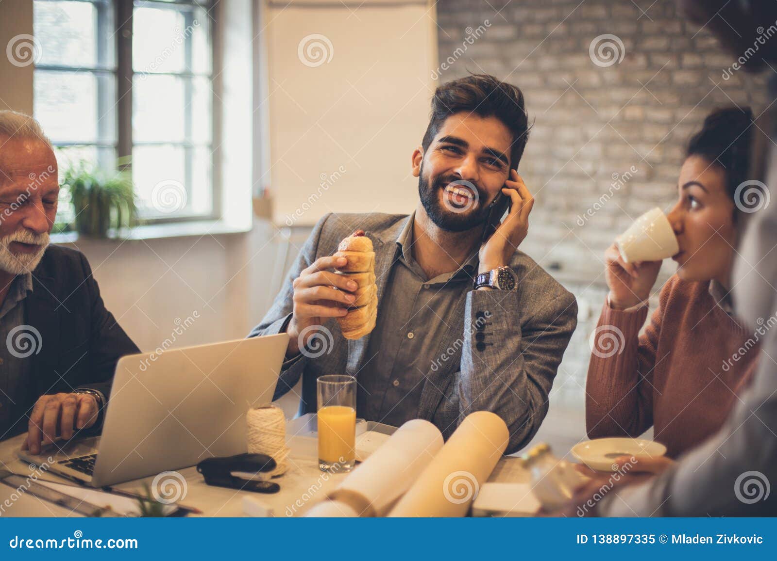 Good break stock image. Image of happy, eating, ethnicity - 138897335