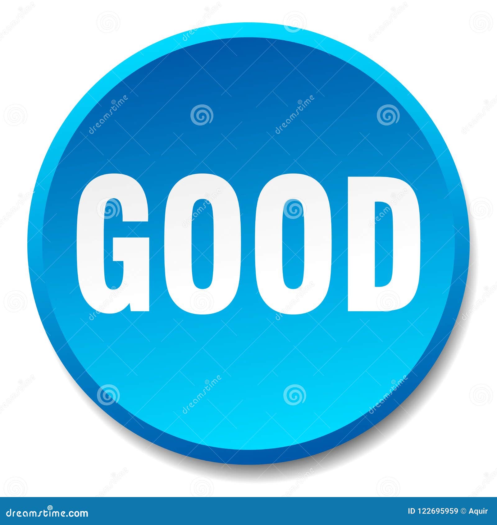 Good button stock vector. Illustration of blue, white - 122695959