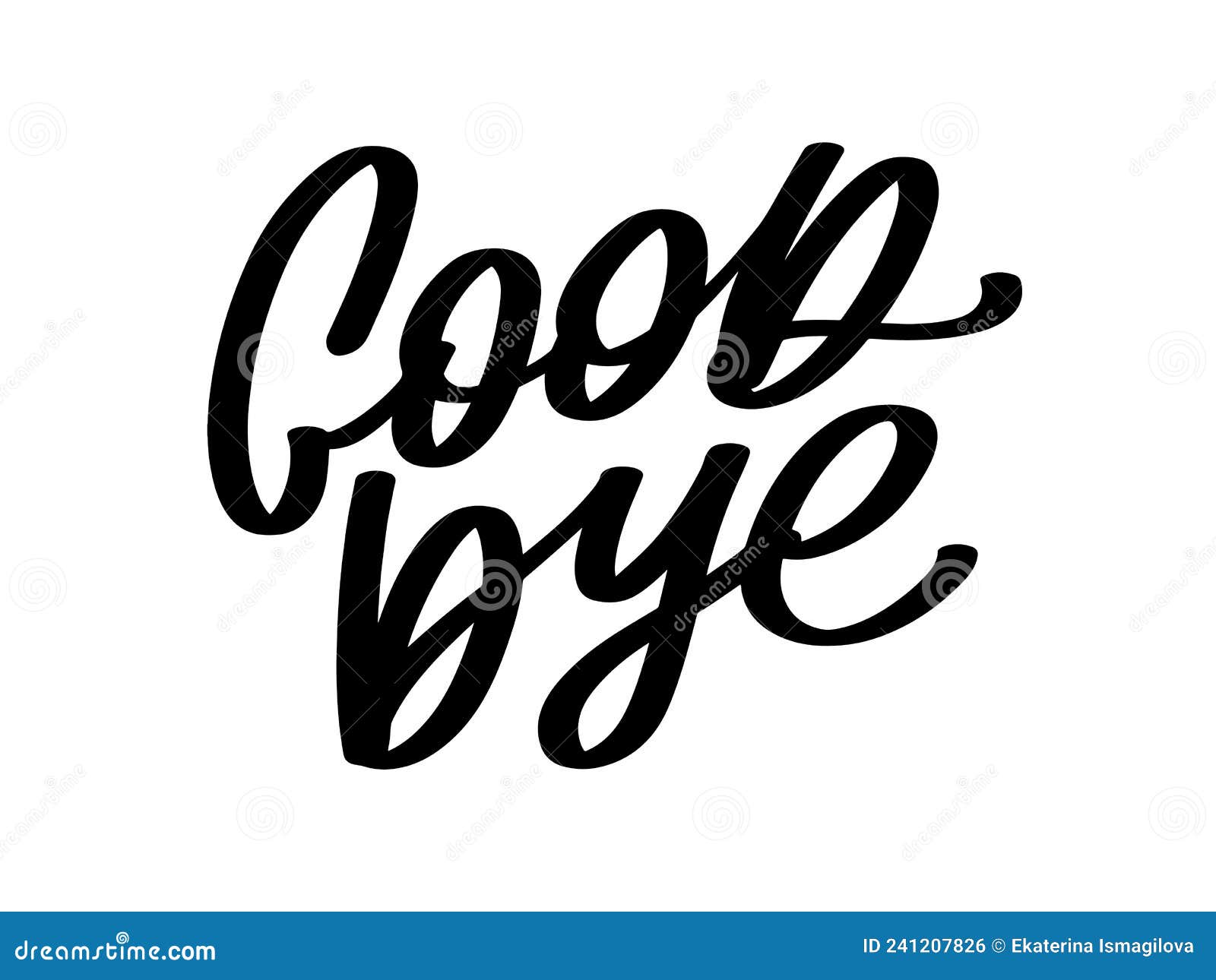 Good Bye Calligraphic Lettering on Yellow Blot Stock Vector ...