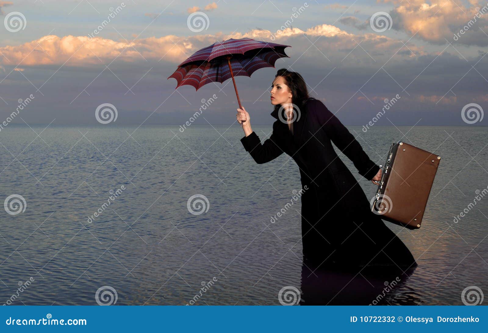 Good-bye Mary stock photo. Image of girl, suitcase, evening - 10722332