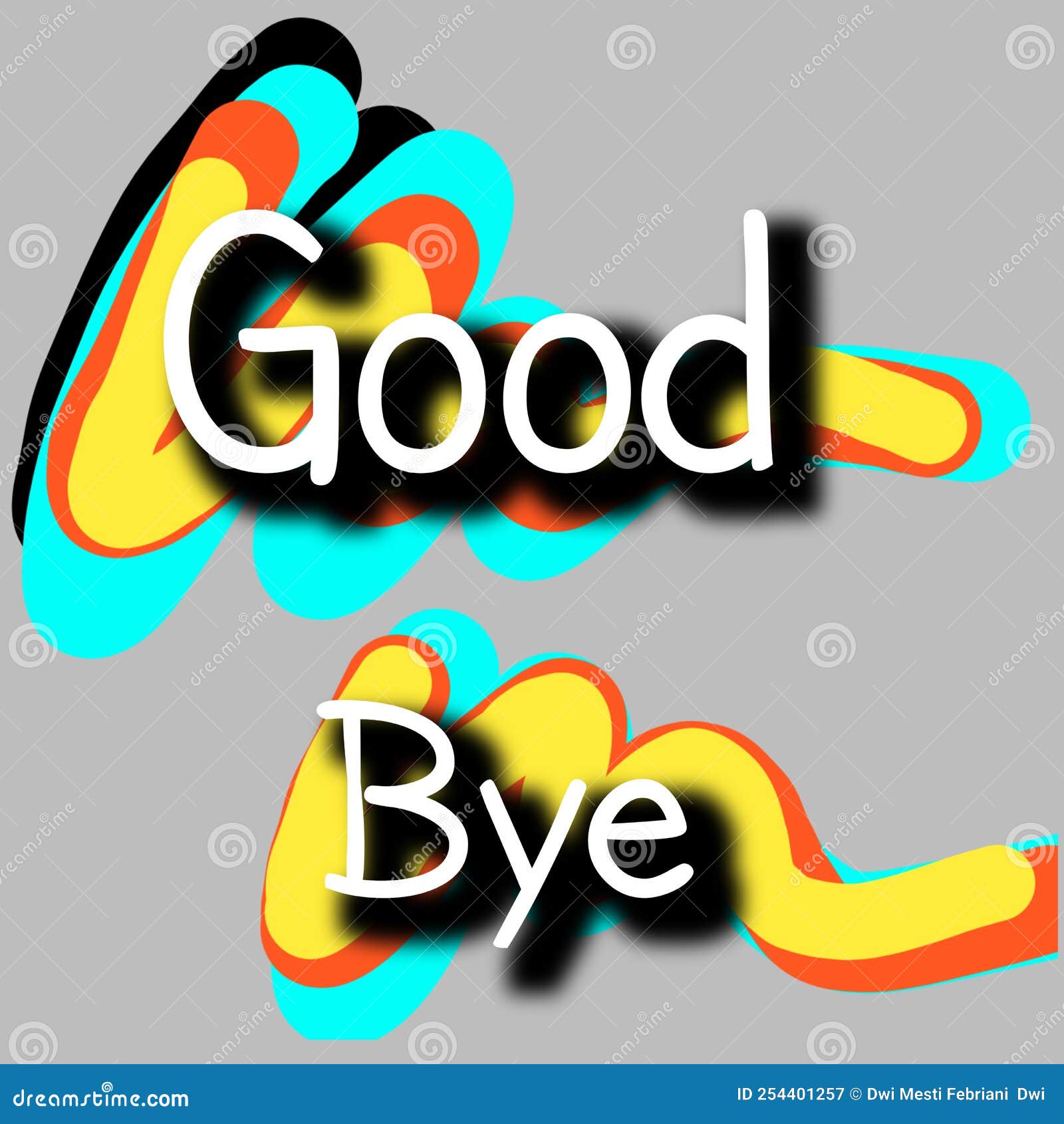 *Good Bye* Simple Illustration Font Stock Illustration - Illustration ...