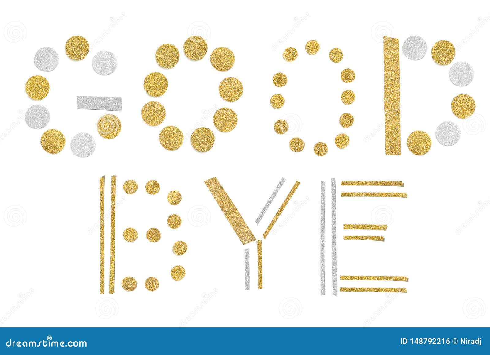 Good Bye Text Paper Cut on White Background Stock Illustration ...