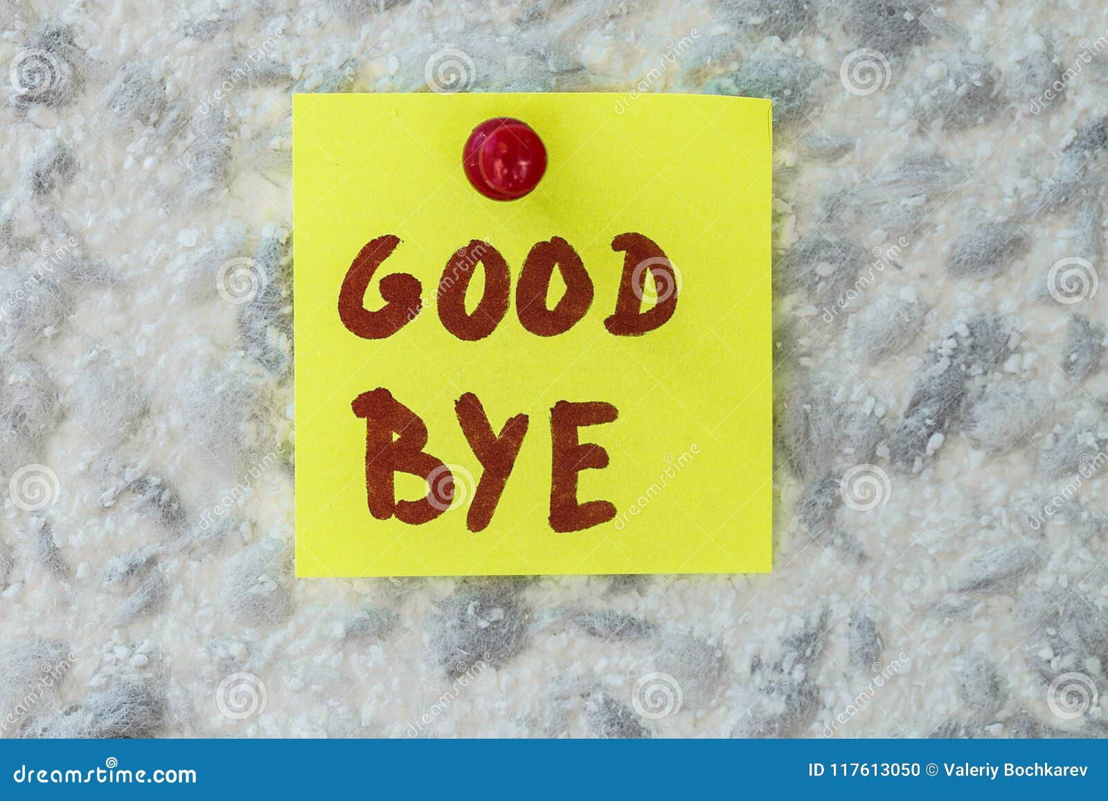 GOOD BYE Text Written on Sticky Note on Gray Background Stock Photo ...