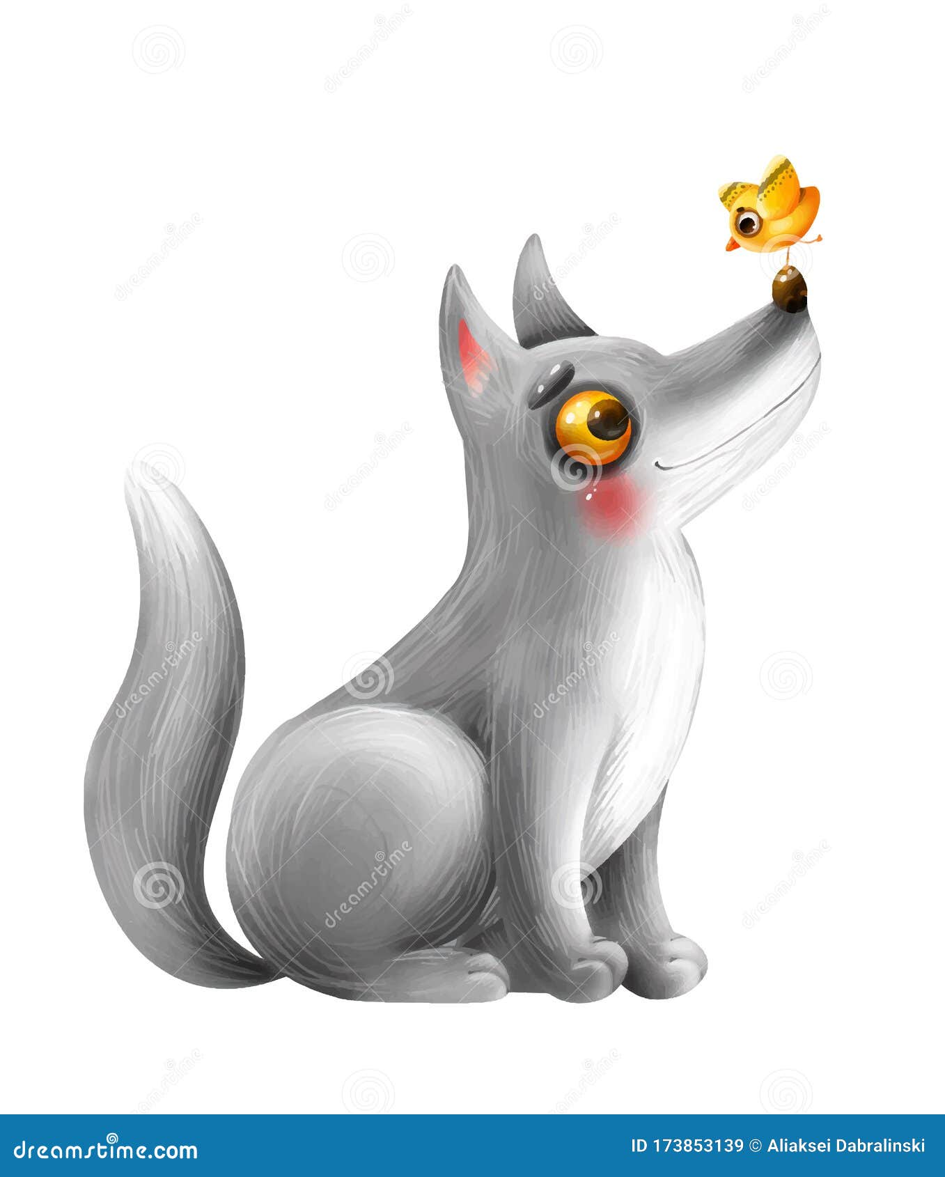 Good Wolf Three Little Pigs Tale Cartoon Stock Illustration ...