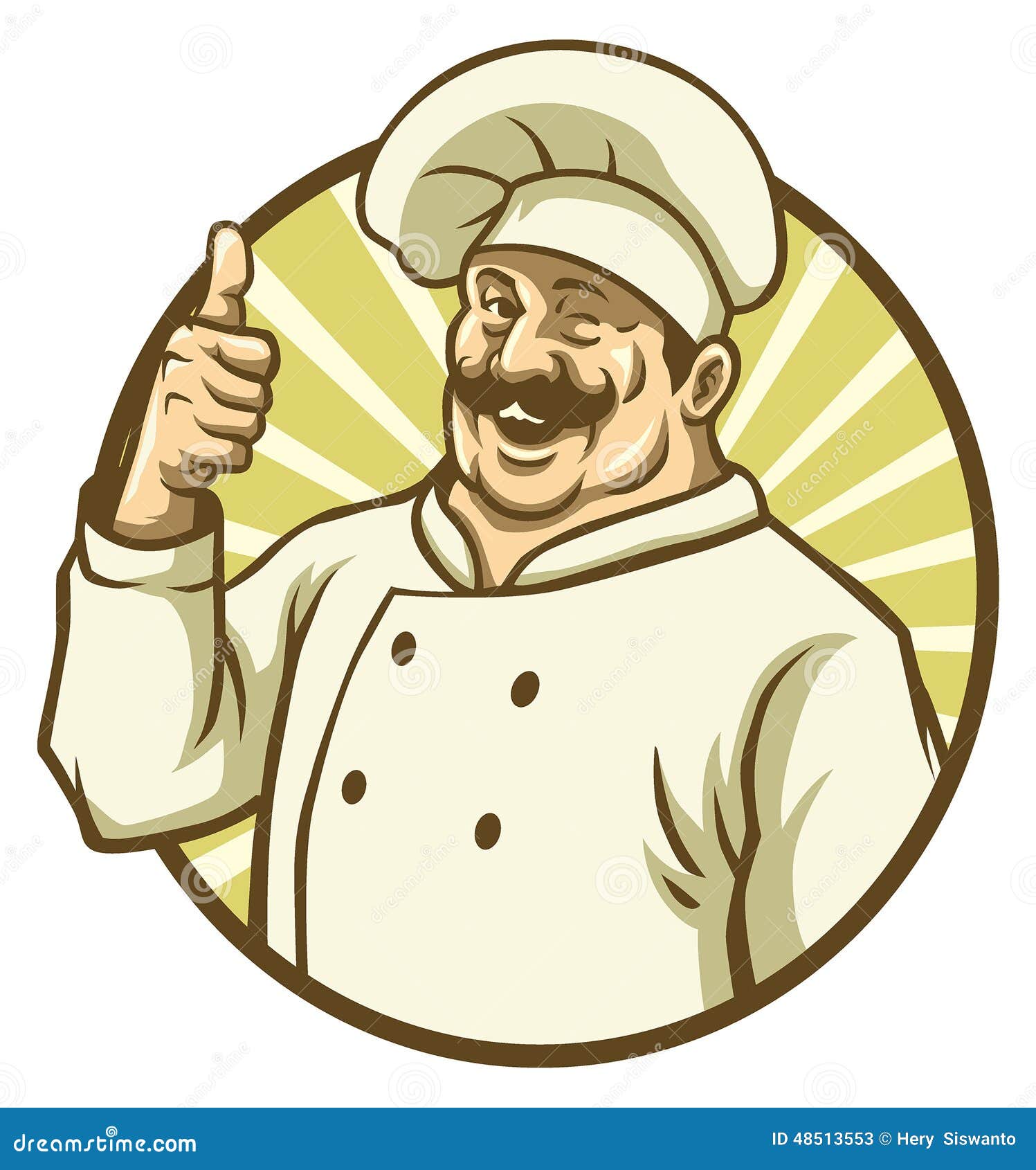 Chef Thumb Up And Delicious Hand Sign Vector Illustration ...