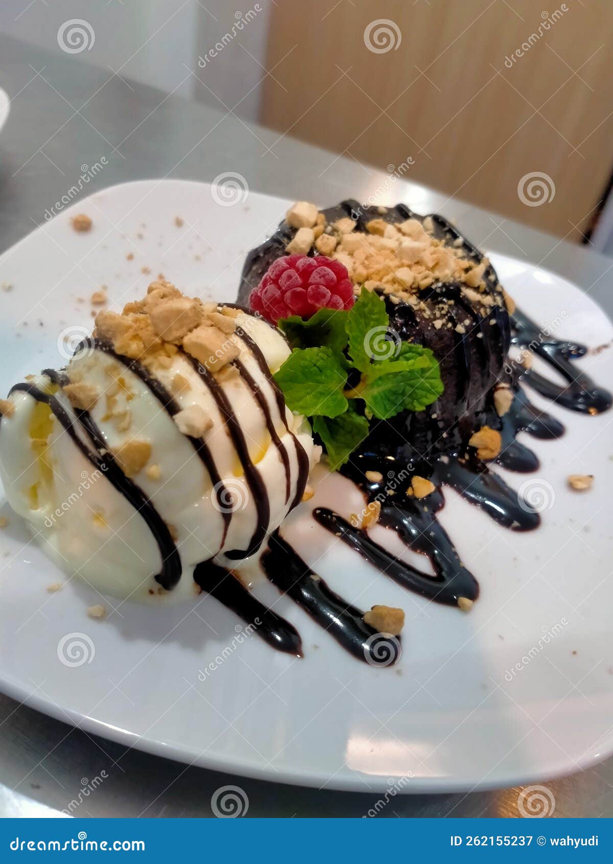 Good Chocolate Desert after Main Stock Image - Image of food, meal: 262155237