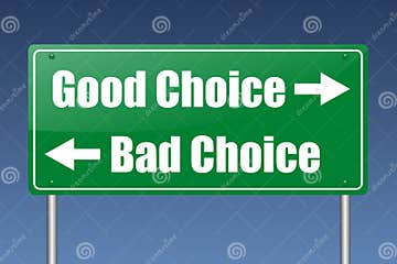 Good choice bad choice stock illustration. Illustration of attractive ...