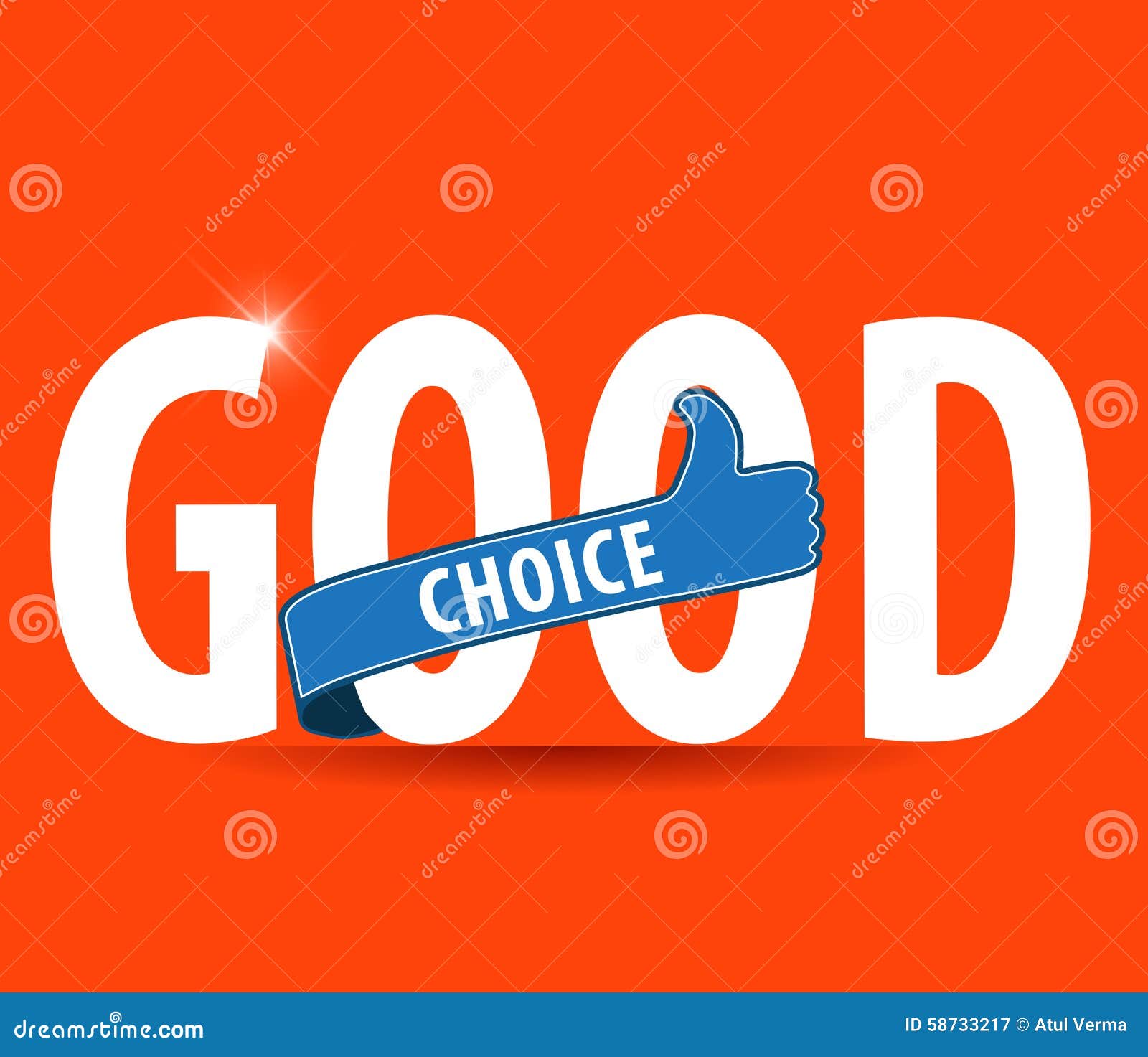 Good Choice Flat Colors Typography with Thumb Up Icon Stock Vector ...