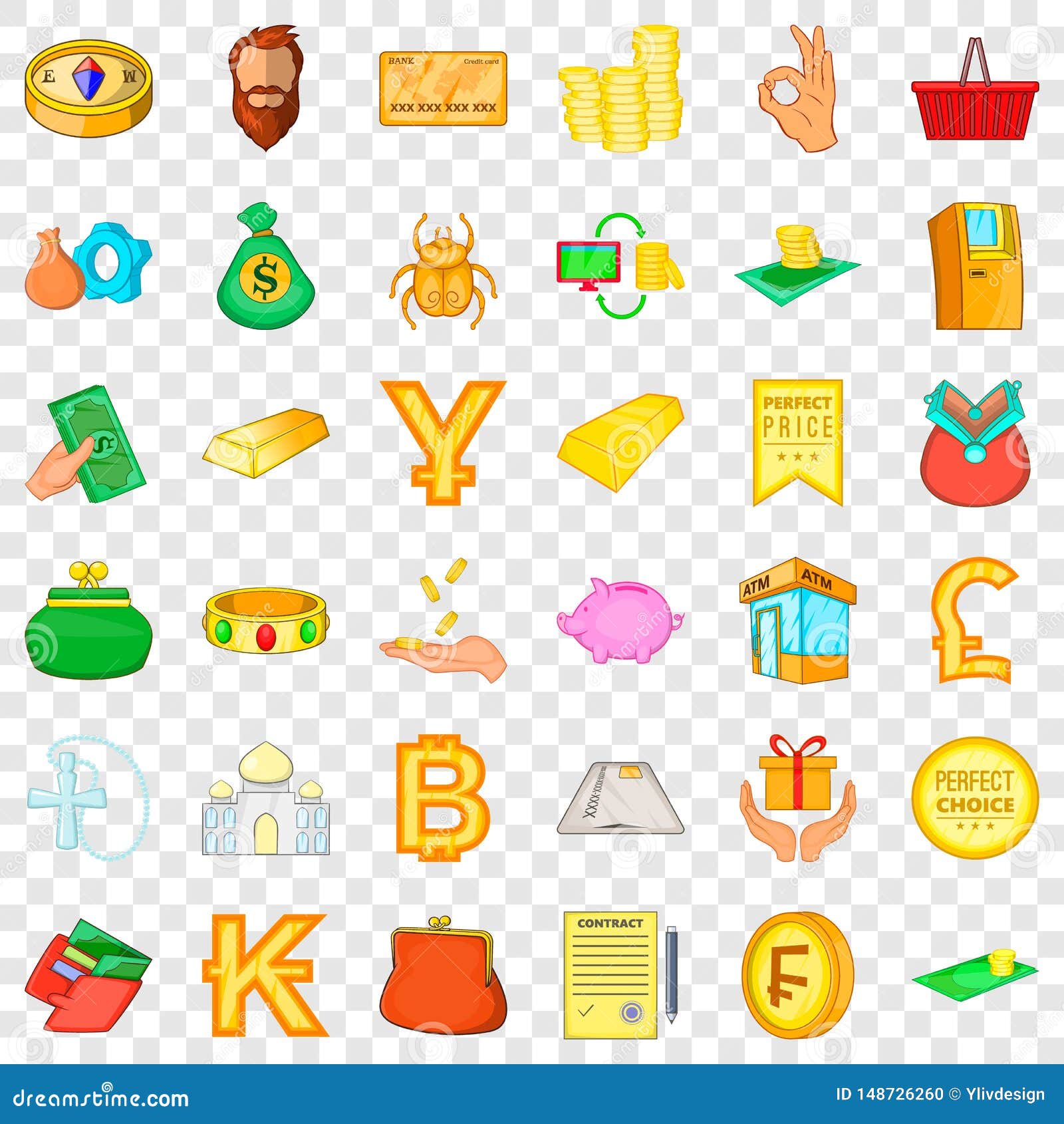 Good Choice Icons Set, Cartoon Style Stock Vector - Illustration of ...