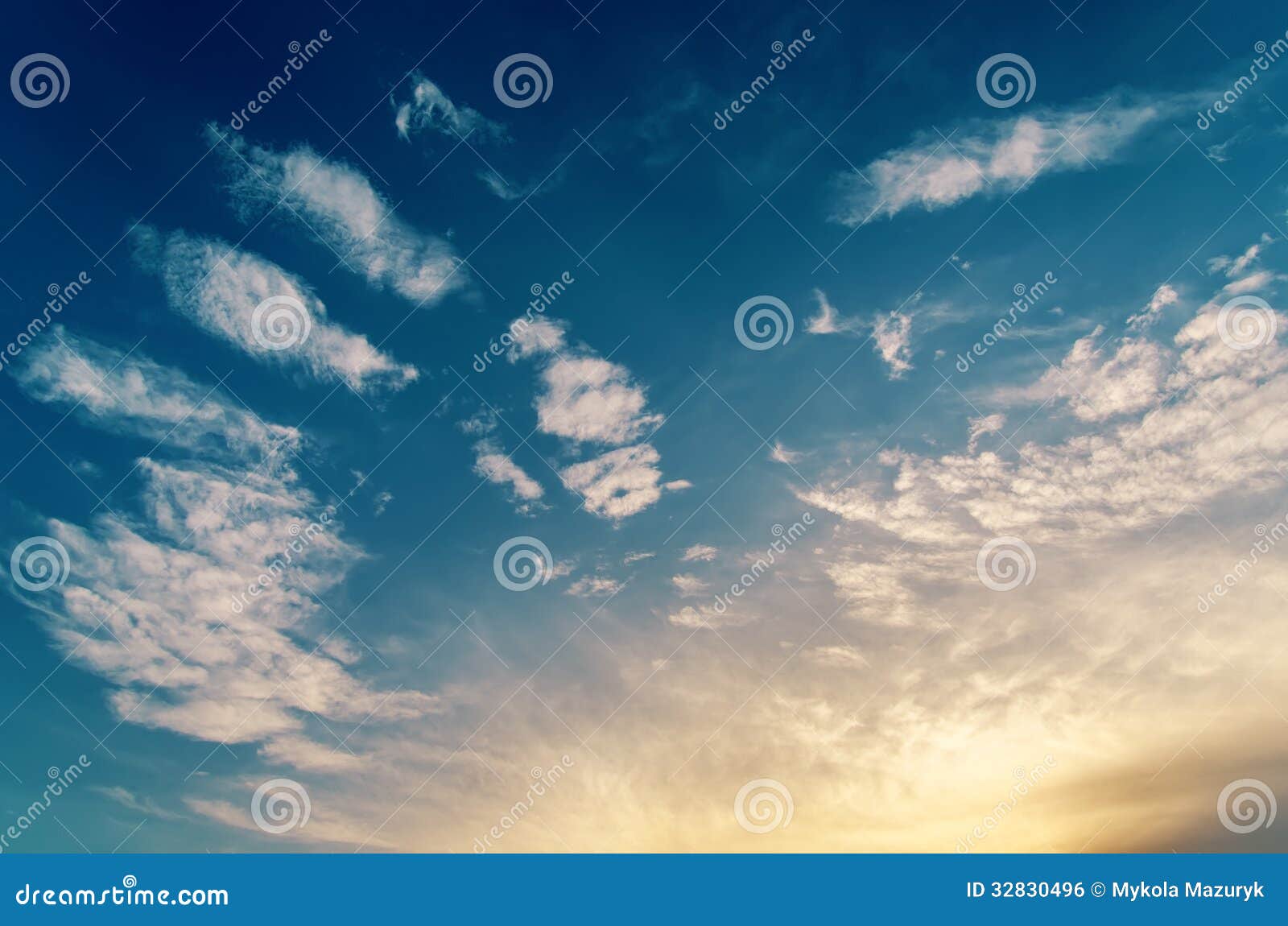 Good cloudy sky in sunset stock photo. Image of light - 32830496