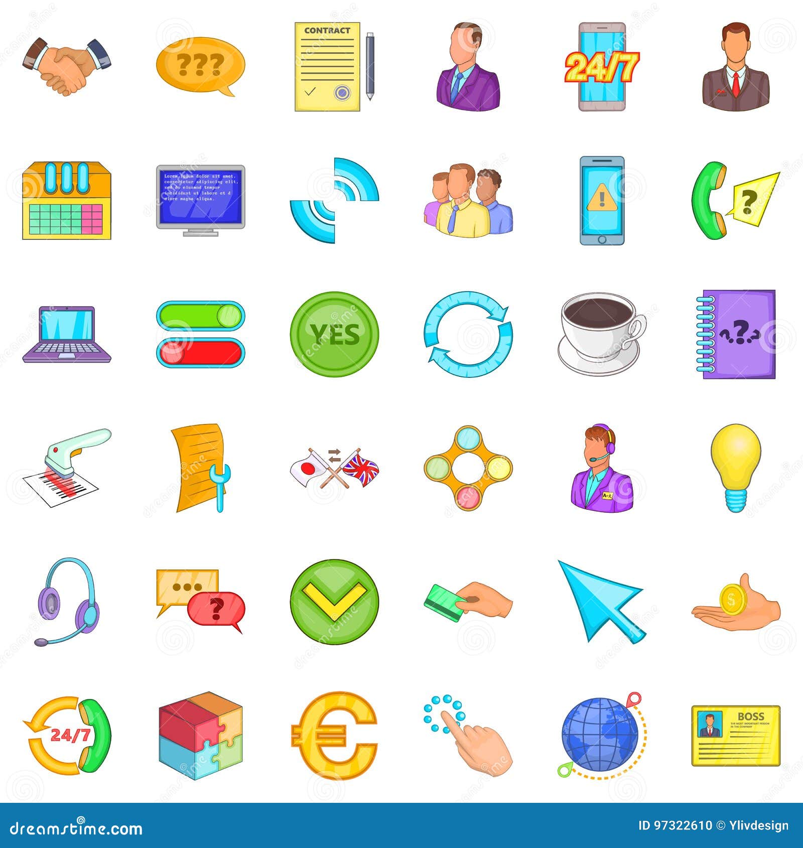 Good Connection Icons Set, Cartoon Style Stock Vector - Illustration of ...