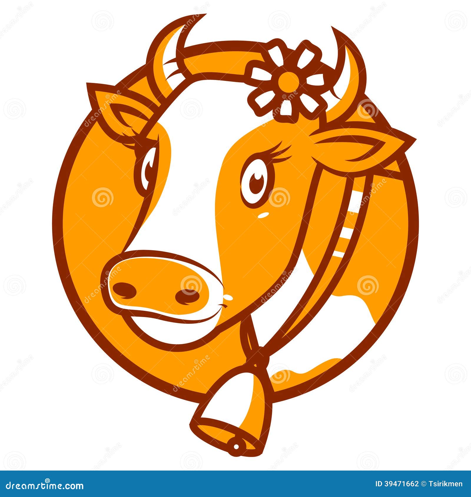 Good cow smiling emblem stock vector. Illustration of cheerful - 39471662