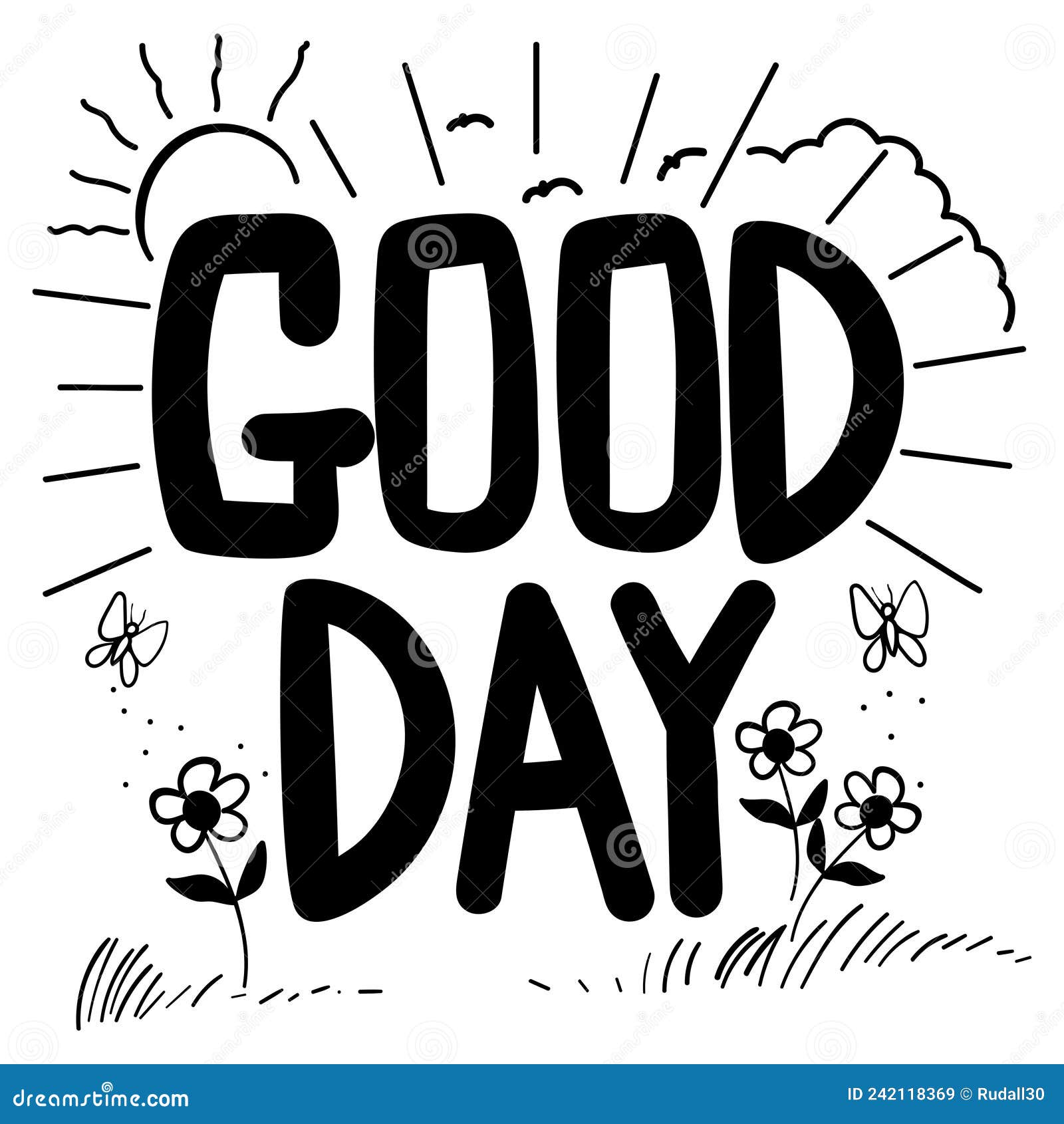 Good Day typography stock vector. Illustration of hand - 242118369