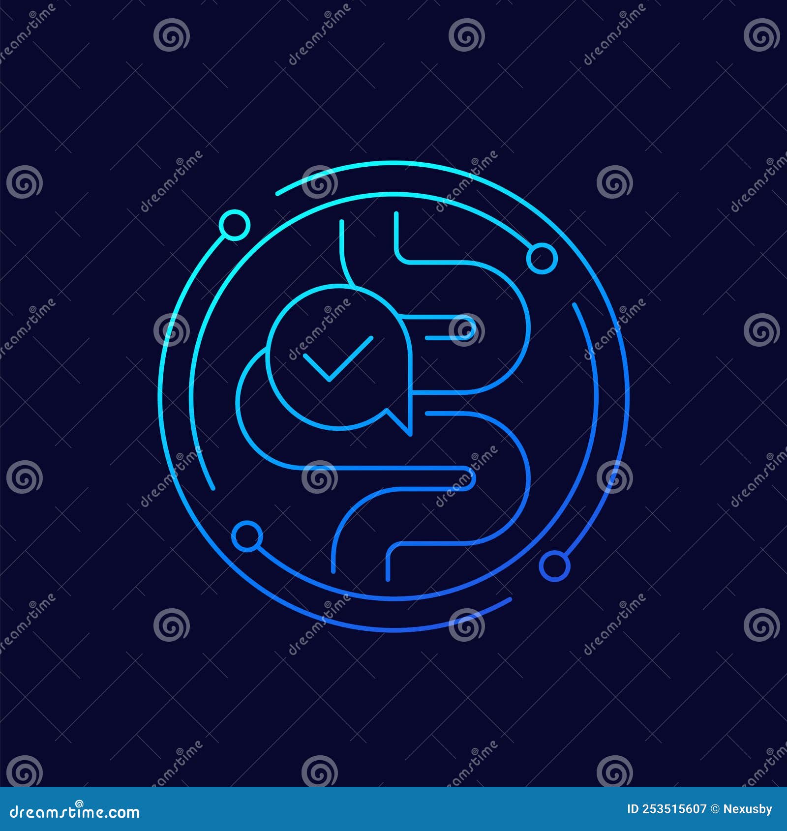 Digestion Line Icon. Vector Symbol In Trendy Flat Style On White ...