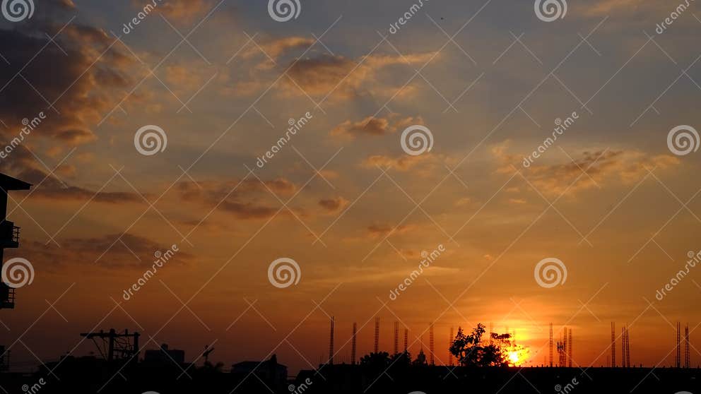 Good evening sunset stock photo. Image of color, season - 110483418