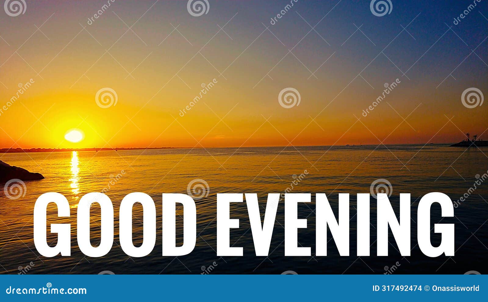 Good Evening Sunset Header Illustration Stock Photo - Image of evening ...