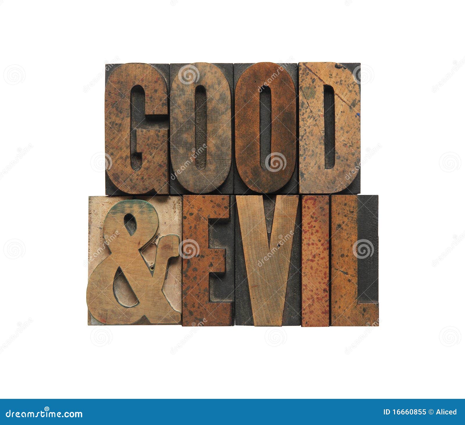 Good and evil stock image. Image of brown, black, letters - 16660855