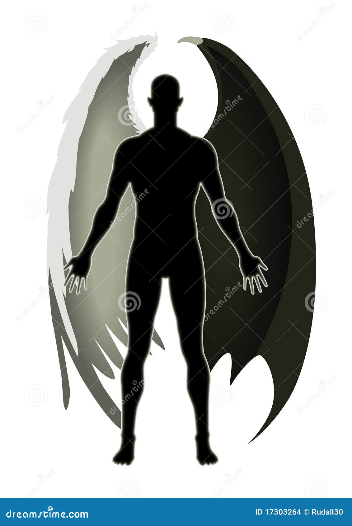 Good and Evil stock vector. Illustration of male, isolation - 17303264