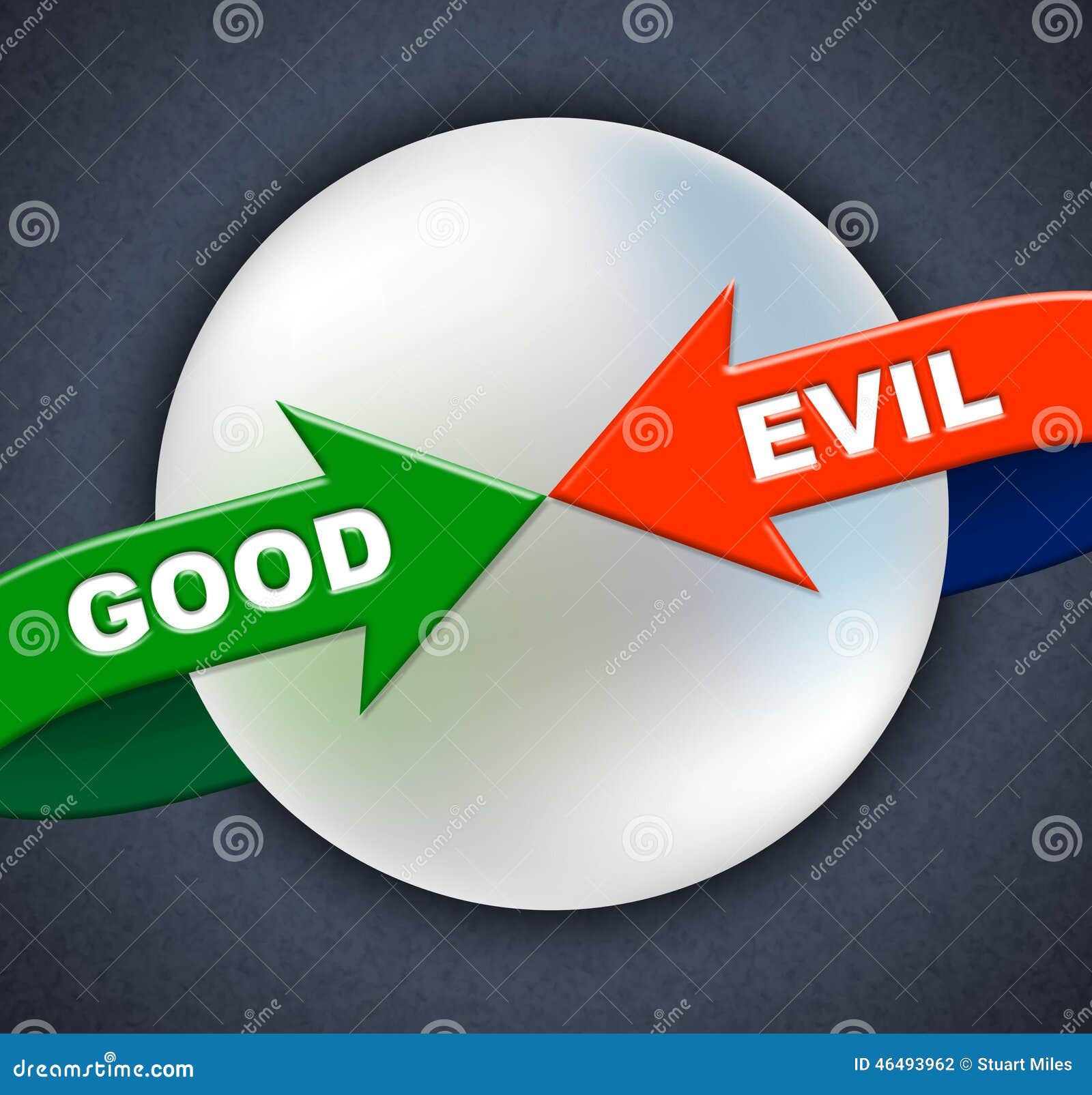 Good Evil Arrows Indicates All Right and Awesome Stock Illustration ...