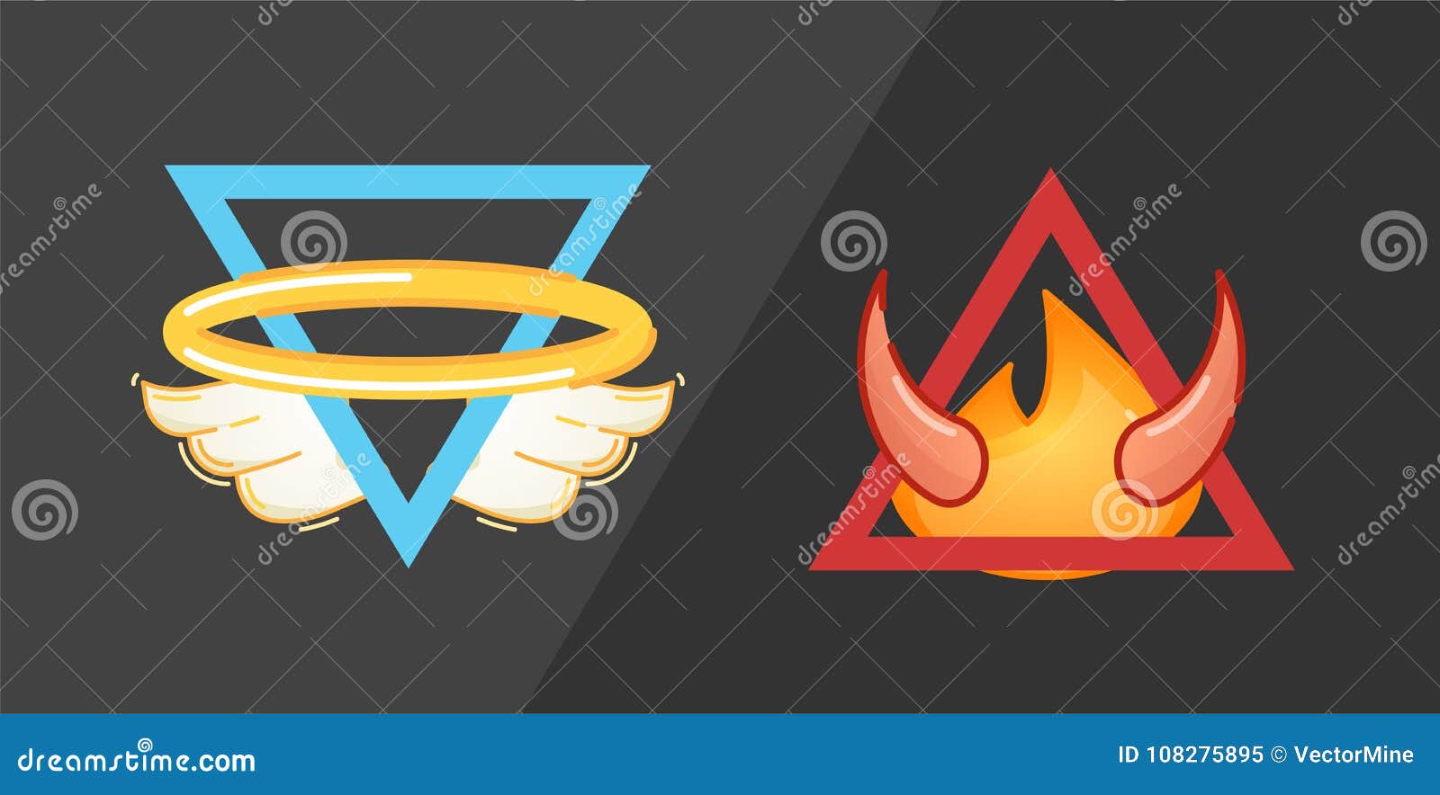 Good and Evil Concept, Contrast of Opposite Stock Vector - Illustration ...