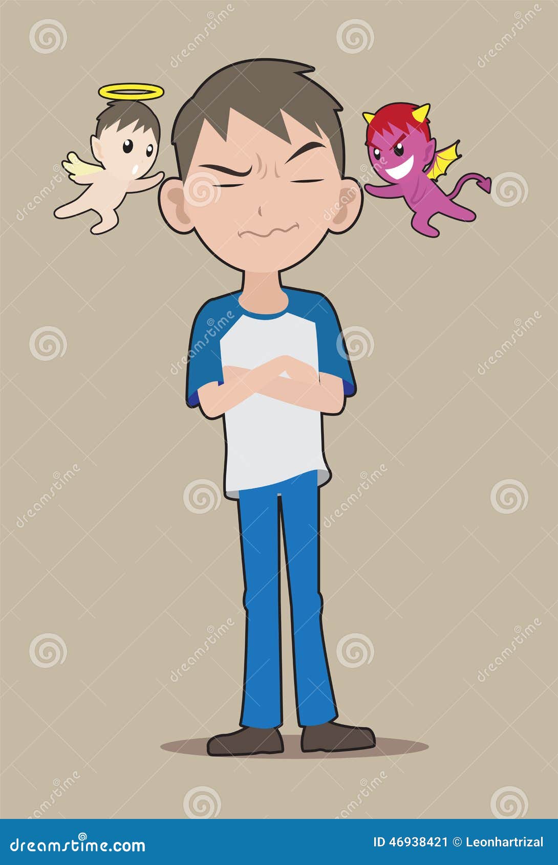 Good and Evil Thought stock vector. Illustration of decision - 46938421