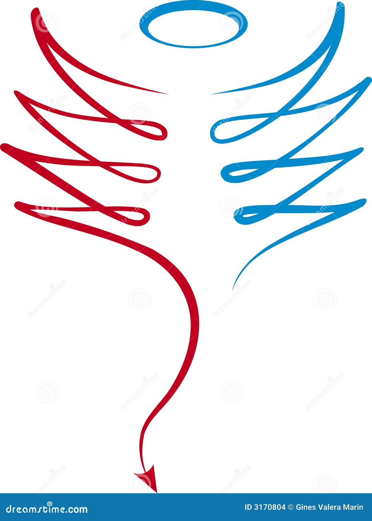 Good-evil (vector) stock vector. Illustration of blue - 3170804