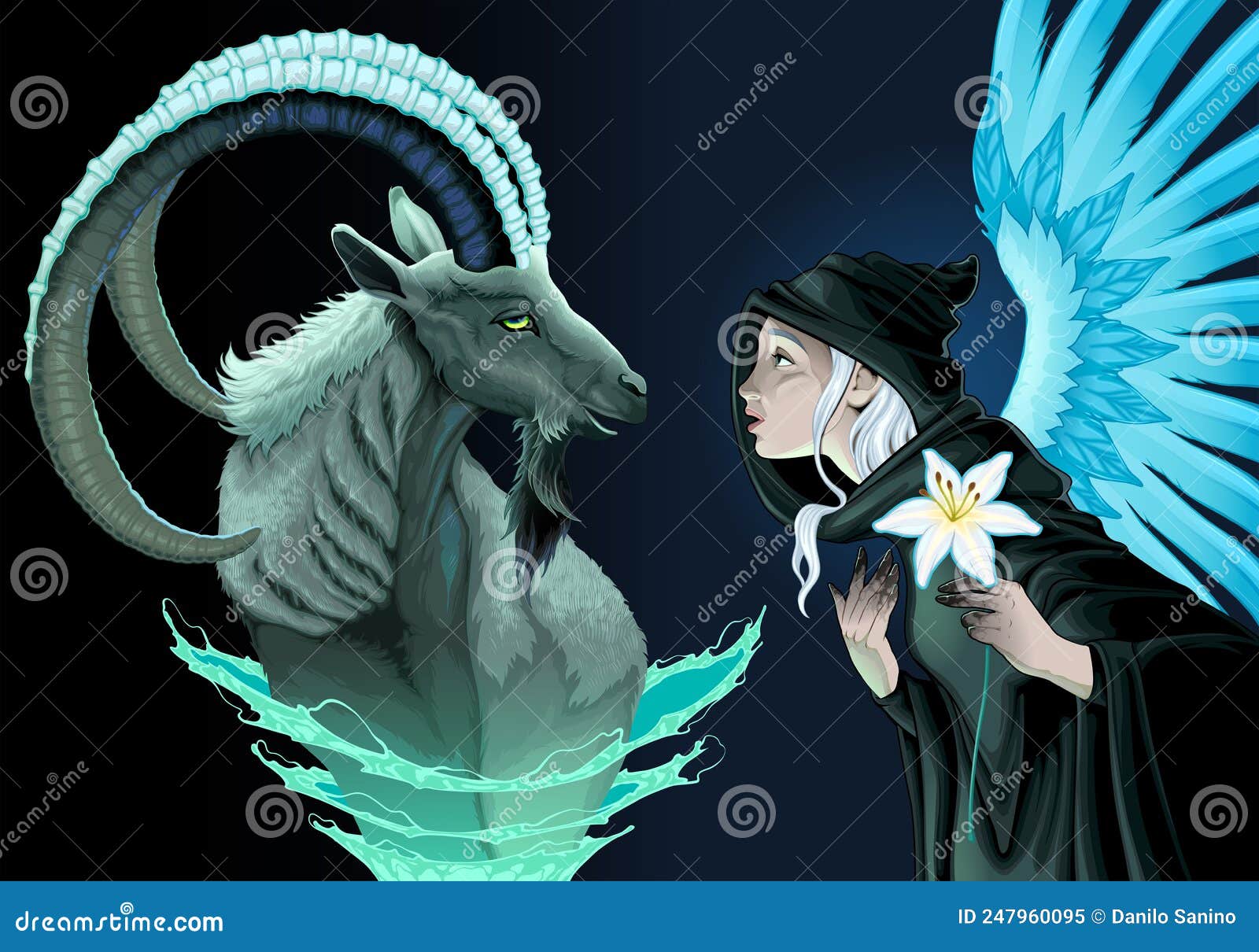 The good and evil stock vector. Illustration of wing - 247960095