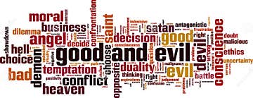 Good and evil word cloud stock vector. Illustration of negotiation ...