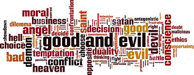Good and evil word cloud stock vector. Illustration of negotiation ...