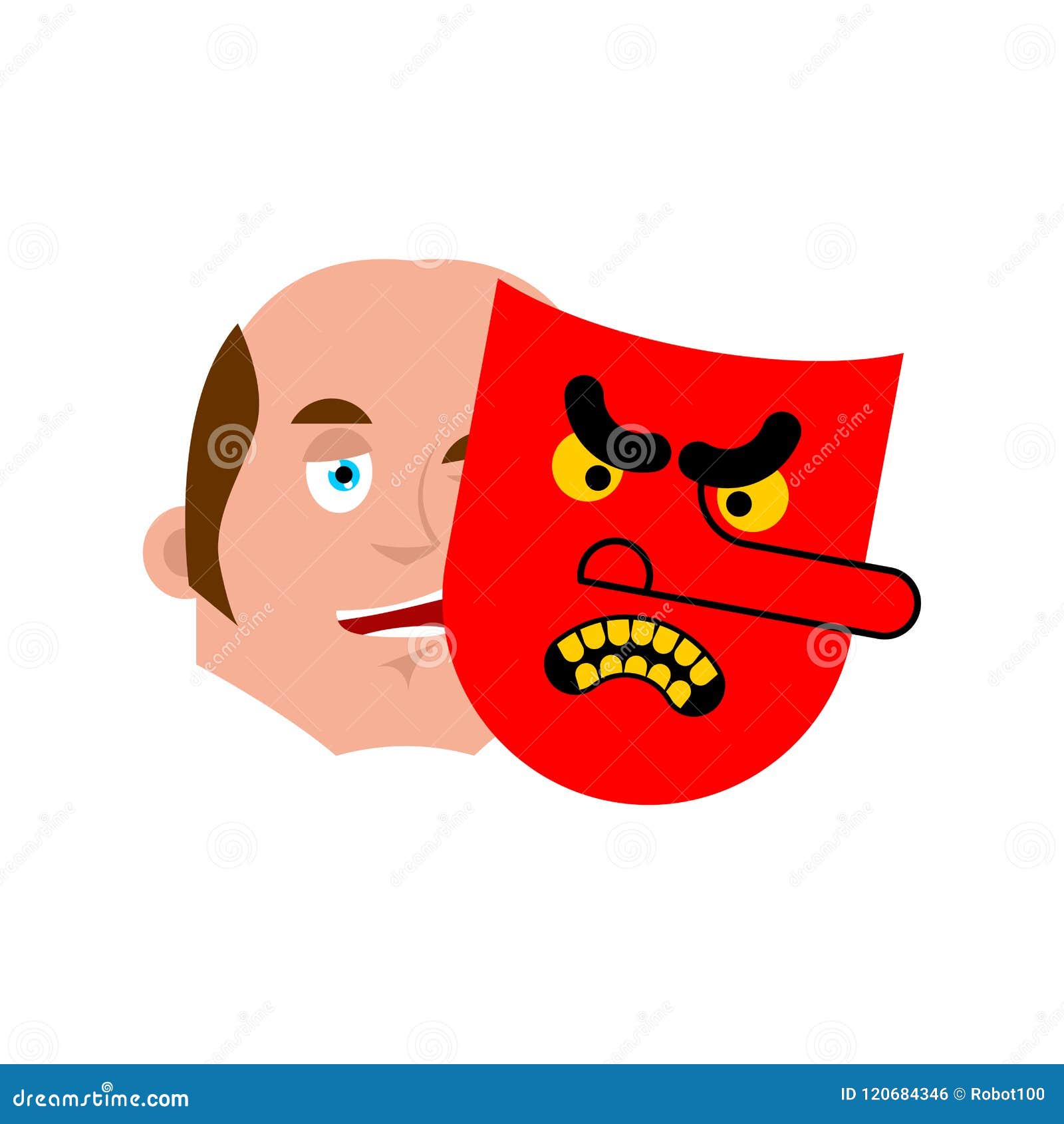 Good Face and Evil Mask. Vector Illustration Stock Vector ...