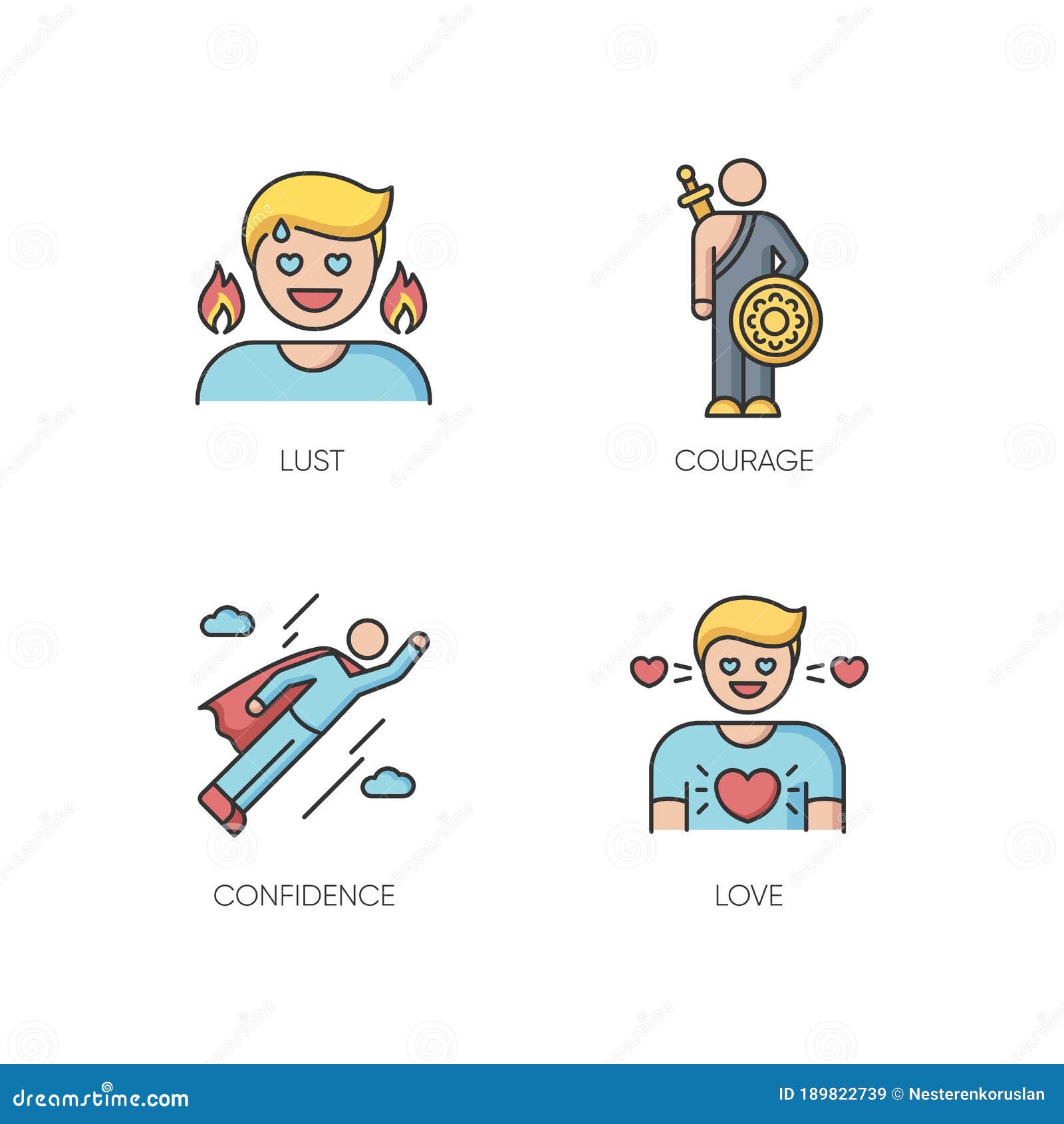 Good Feelings and Qualities RGB Color Icons Set Stock Vector ... Good Feelings and Qualities RGB Color Icons Set Stock Vector ...