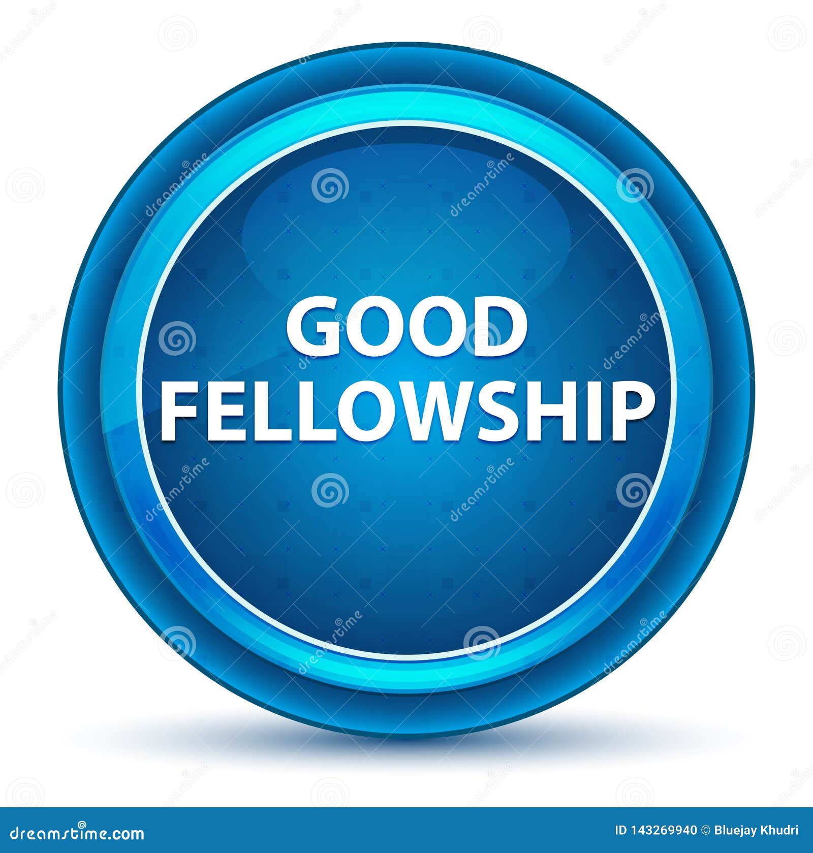 Good Fellowship Eyeball Blue Round Button Stock Illustration ...