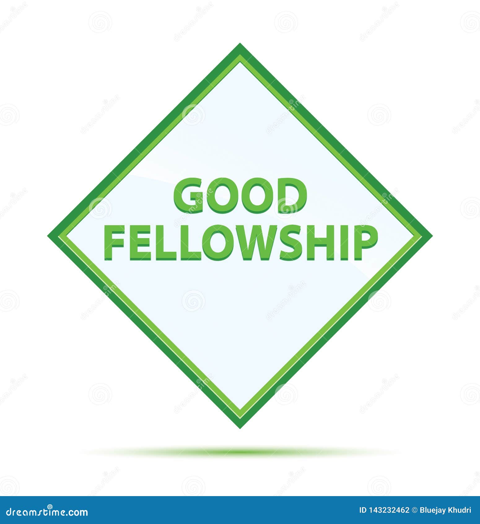 Good Fellowship Modern Abstract Green Diamond Button Stock Illustration ...